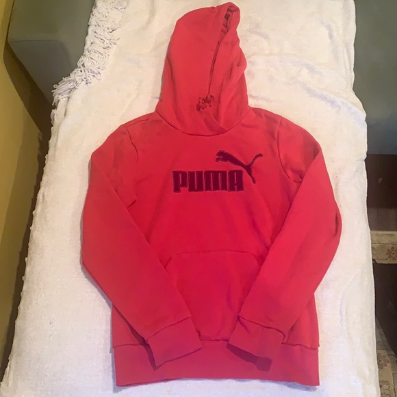 Puma | Shirts & Tops | Hot Pink Puma Sweatshirt With Purple Puma Logo ...